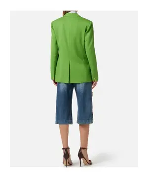 Elisabetta Franchi Double-breasted Jacket With Military-inspired Buttons - Aloe