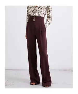 Marella High-waisted Buckled Cady Trousers