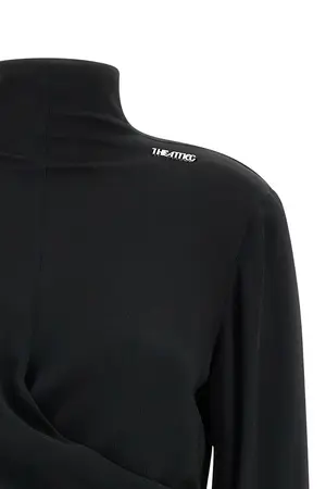 Attico High Collar Three-quarter Sleeve Blouse