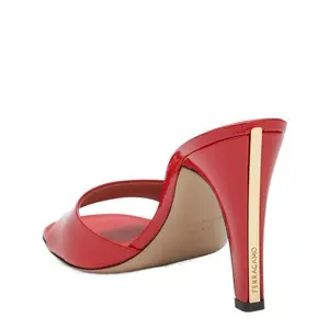 FERRAGAMO Round-toe High-heeled Sandals With Gold-tone Accents
