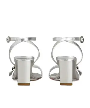 ROGER VIVIER Belle Buckle Wedge Sandals - Silver