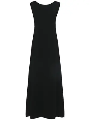 Khaite Keran Smooth Viscose Blend Long Dress - Black