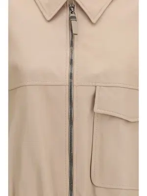 Brunello Cucinelli Monili-detail Leather Jacket