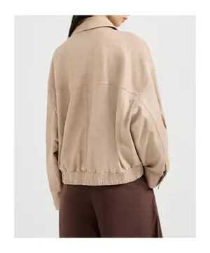 Brunello Cucinelli Monili-detail Leather Jacket