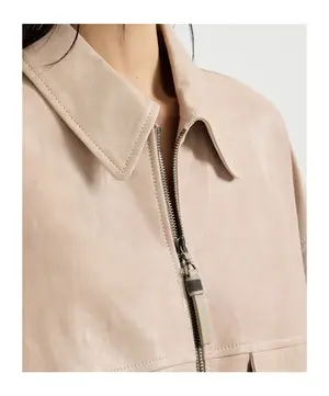 Brunello Cucinelli Monili-detail Leather Jacket
