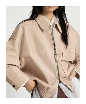 Brunello Cucinelli Monili-detail Leather Jacket