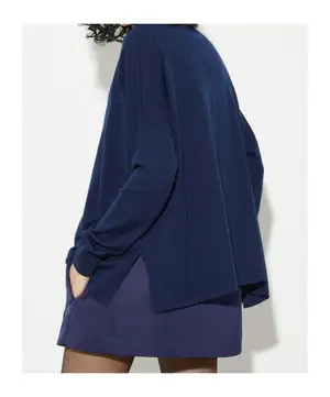 MAXCO. Pure Merino Wool Polo Neck Sweater With Embroidery