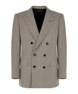 TOM FORD Double-breasted Blazer - Gray