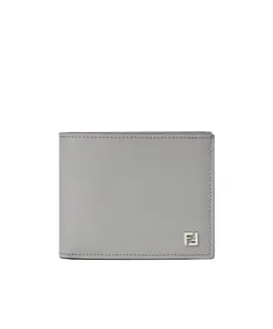 Fendi Ff Leather Wallet - Grey