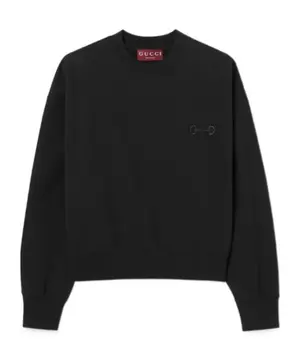 Gucci Horsebit Embroidered Crewneck Sweatshirt - Black