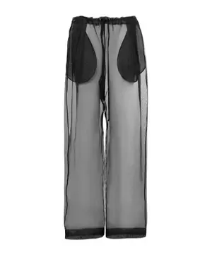 Khaite Trenton Stretch Silk Organza Pants - Gray