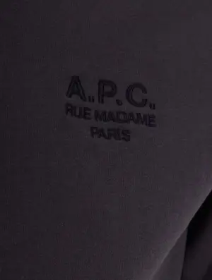 A.p.c. Logo Embroidered Crewneck T-shirt - Black