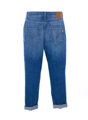 DONDUP Waistband Loops Logo Patch Jeans - Blue
