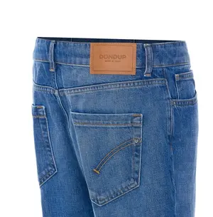 DONDUP Waistband Loops Logo Patch Jeans - Blue