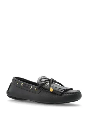 JIMMY CHOO Bow Detailed Flat Loafers - Black