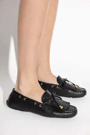 JIMMY CHOO Bow Detailed Flat Loafers - Black