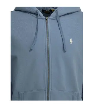 Polo Ralph Lauren Logo Embroidered Zip-up Hoodie - Blue