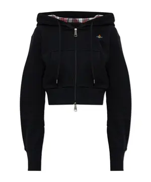 VIVIENNE WESTWOOD Leo Striped Drawstring Hoodie - Black