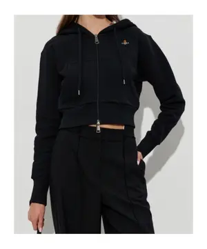 VIVIENNE WESTWOOD Leo Striped Drawstring Hoodie - Black
