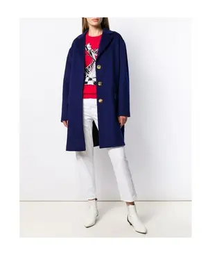 Moschino Single-breasted Coat - Blue