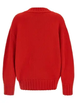 Attico Asymmetrical Hem Knitwear - Red