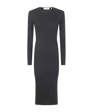 Fear Of God Ribbed Long Sleeve Maxi Dress - Black