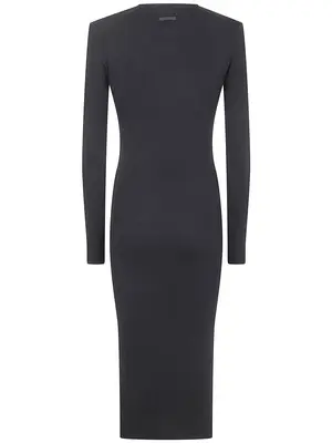 Fear Of God Ribbed Long Sleeve Maxi Dress - Black