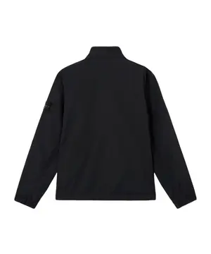 Stone Island Logo Patch High Neck Zip Up Jacket - Black