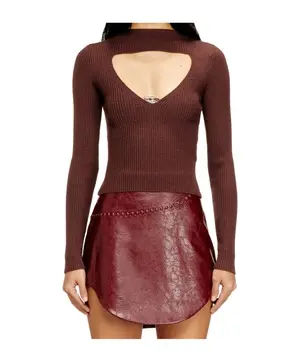 DIESEL® Oval-d Plaque Cut-out Knitted Jumper