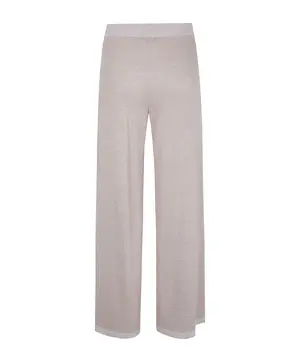 D.exterior Metallic Wide-leg Knitted Trousers - Gray