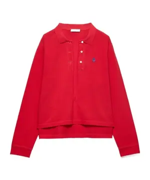 Prada Long-sleeved Polo Shirt With Embroidered Logo