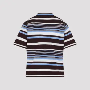 Prada Logo Detailed Striped Short-sleeved T-shirt - Black