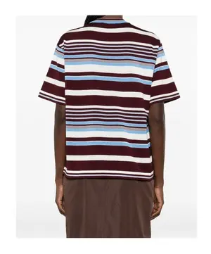 Prada Logo Detailed Striped Short-sleeved T-shirt - Black