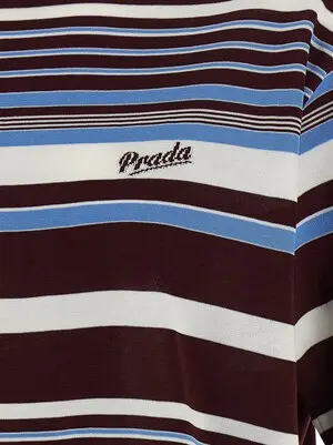 Prada Logo Detailed Striped Short-sleeved T-shirt - No