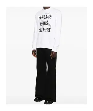 Versace Logo Print Sweatshirt - White