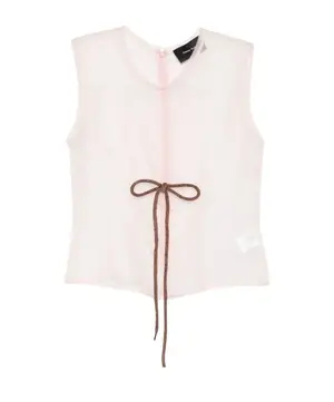 Simone Rocha Sleeveless Top With Bow Detail - White