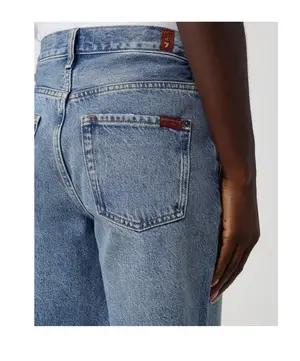 7 For All Mankind Lola Distressed Denim Shorts - Blue