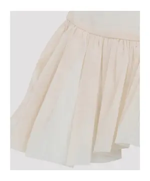 Simone Rocha Ballet Tulle Crew Neck Top With Ruffled Puff Sleeves And Flared Skirt
