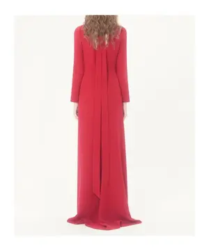 Valentino Garavani Long Sleeve Cady Couture Gown With Bow Detail