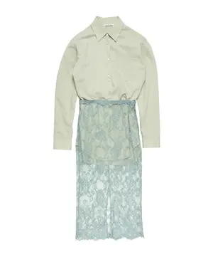 Acne Studios Lace Panel Shirt Dress
