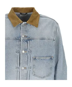 HAIKURE Denim Jacket With Contrast Collar