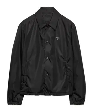 Prada Triangle-logo Button-up Coat