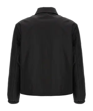 Prada Triangle-logo Button-up Coat