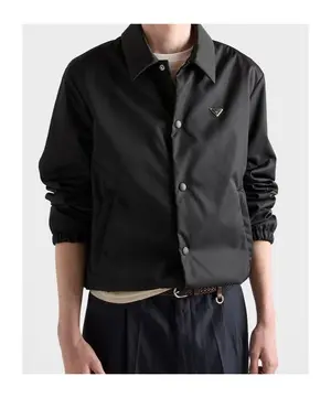 Prada Triangle-logo Button-up Coat