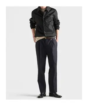 Prada Triangle-logo Button-up Coat