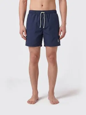 Brunello Cucinelli Logo Embroidered Drawstring Swim Shorts - Blue