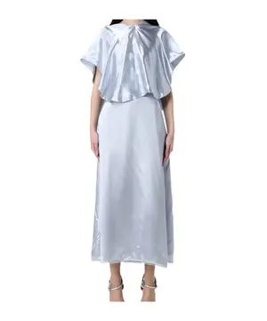 Fabiana Filippi Strappy Dress With Detachable Cape - Gray