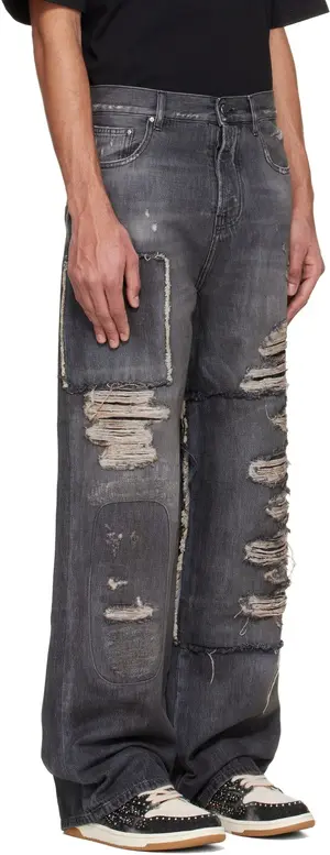 Amiri Distressed Baggy Jeans - Gray