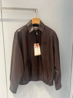 Miu Miu Nappa Leather Blouson Jacket - Black