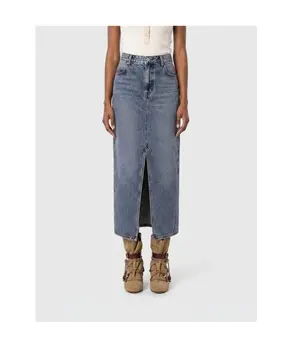 Isabel Marant Étoile Belted Denim Midi Skirt - No